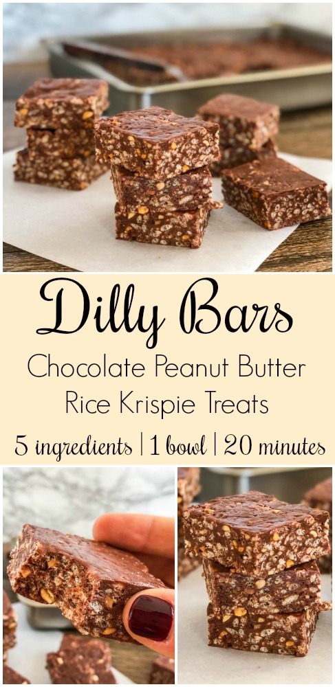 Dilly Bars - Chocolate Peanut Butter Rice Krispie Treats