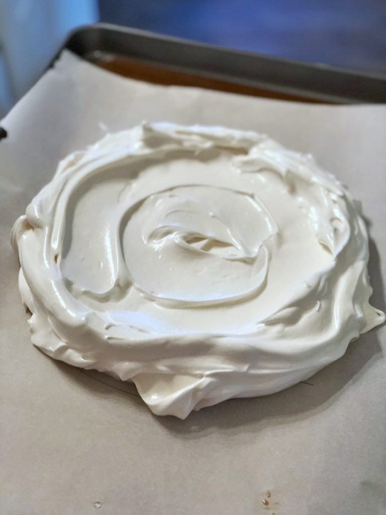 Autumn Pavlova with Apples, Maple Cream, and Salted Caramel